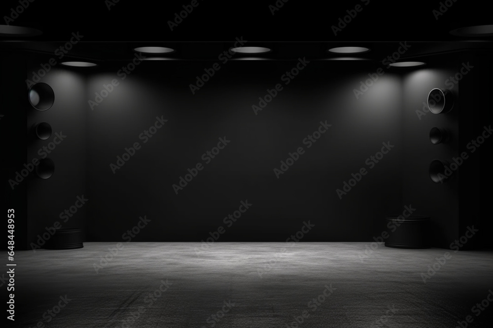 Product showcase with spotlight, Black studio room background, Use as ...