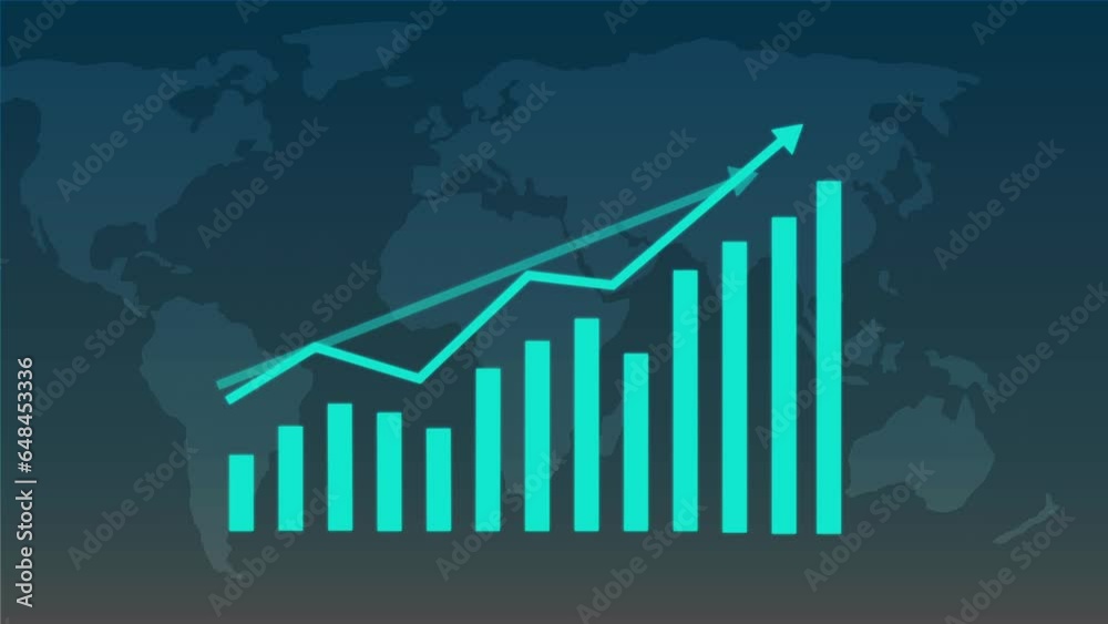 Animated business Graph Chart arrows and indicating profit in the ...