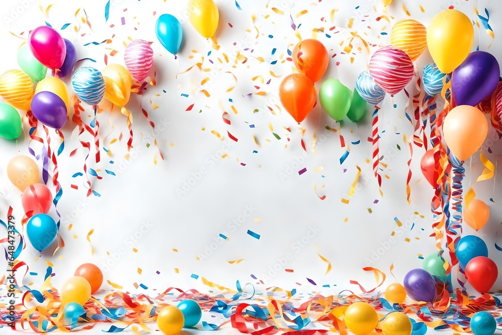 Colorful empty party carnival birthday celebration background with ...