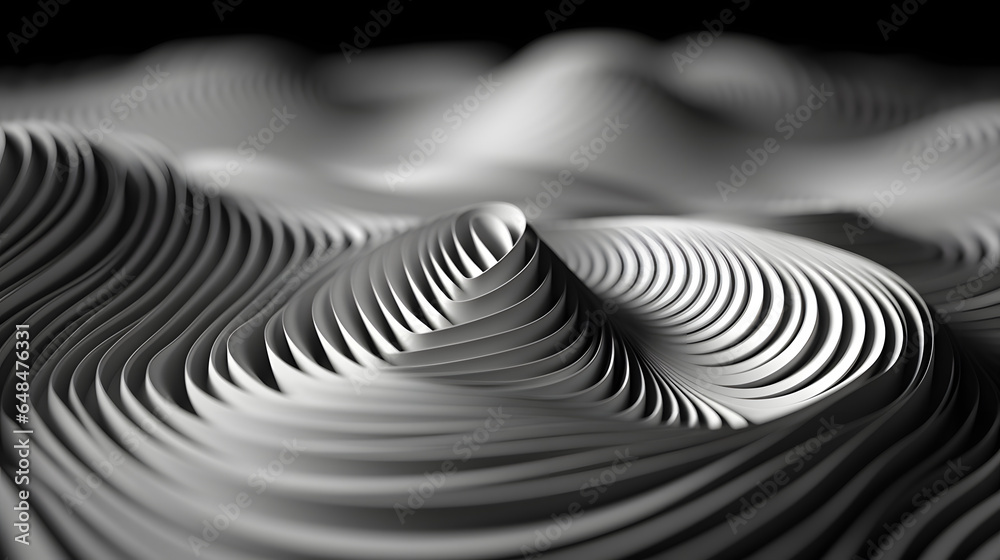 Single frequency sound wave oscillating, quilled paper art in ...