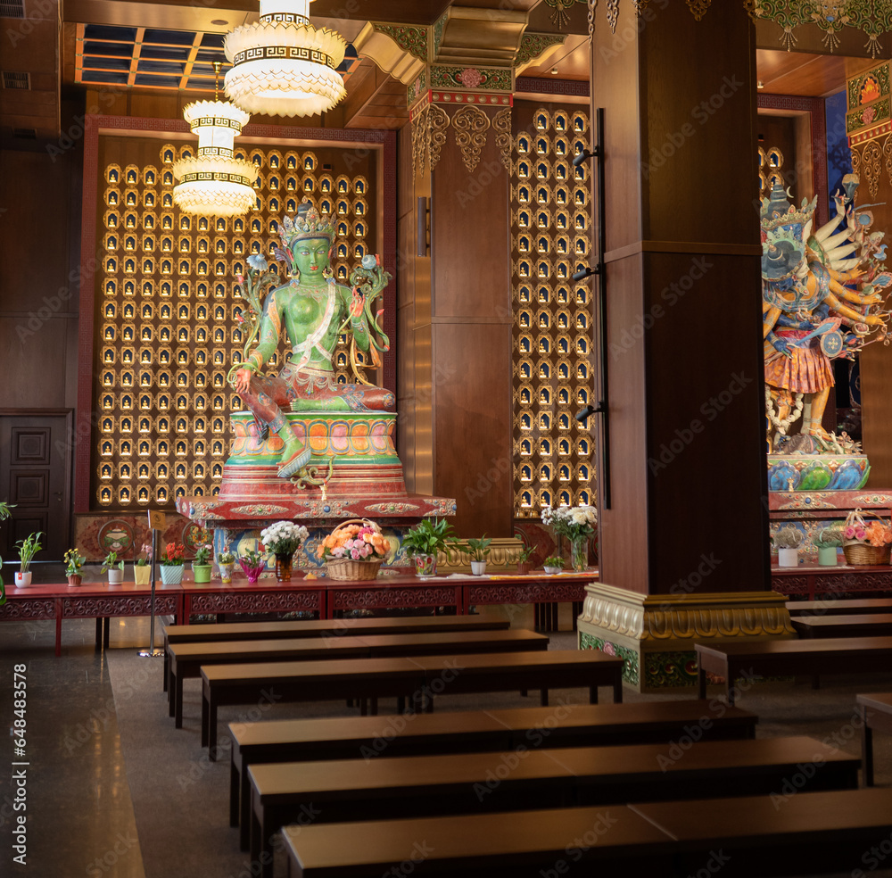 Kyzyl, Russia - 02 august 2023: interior largest Buddhist monastery in ...