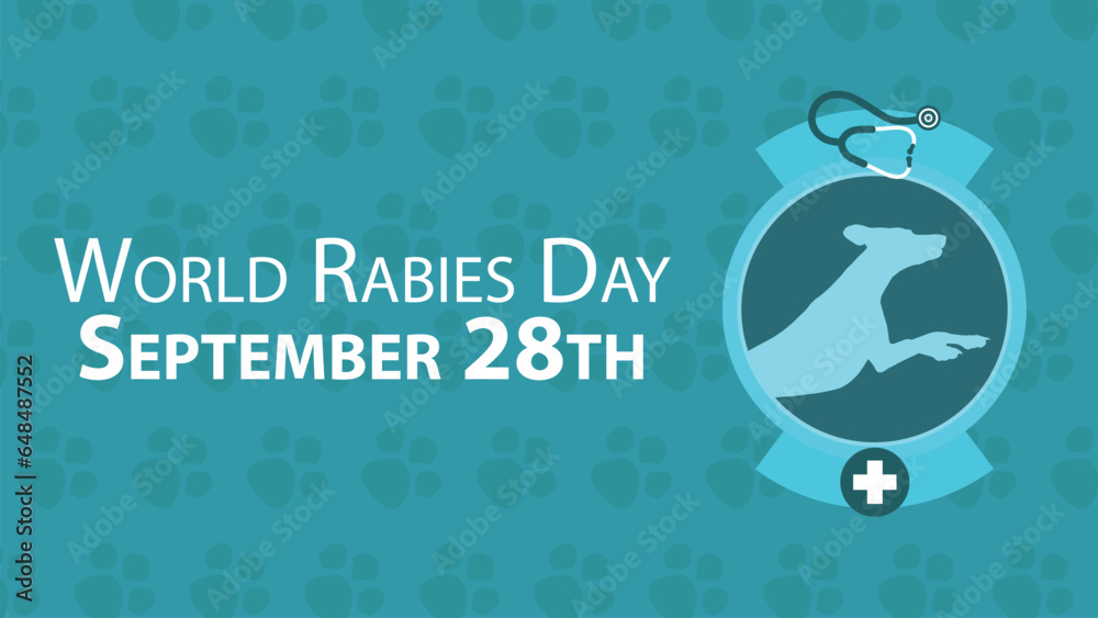 World Rabies Day vector banner design with geometric shapes and vibrant ...