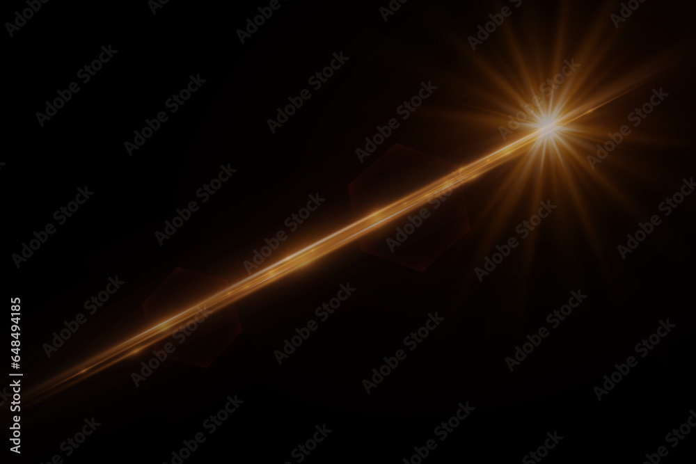 Shining golden star. Light effect Bright star, Christmas star ...