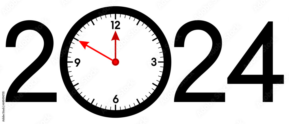 10 second countdown to 2024. new year clock pictogram Stock Vector ...