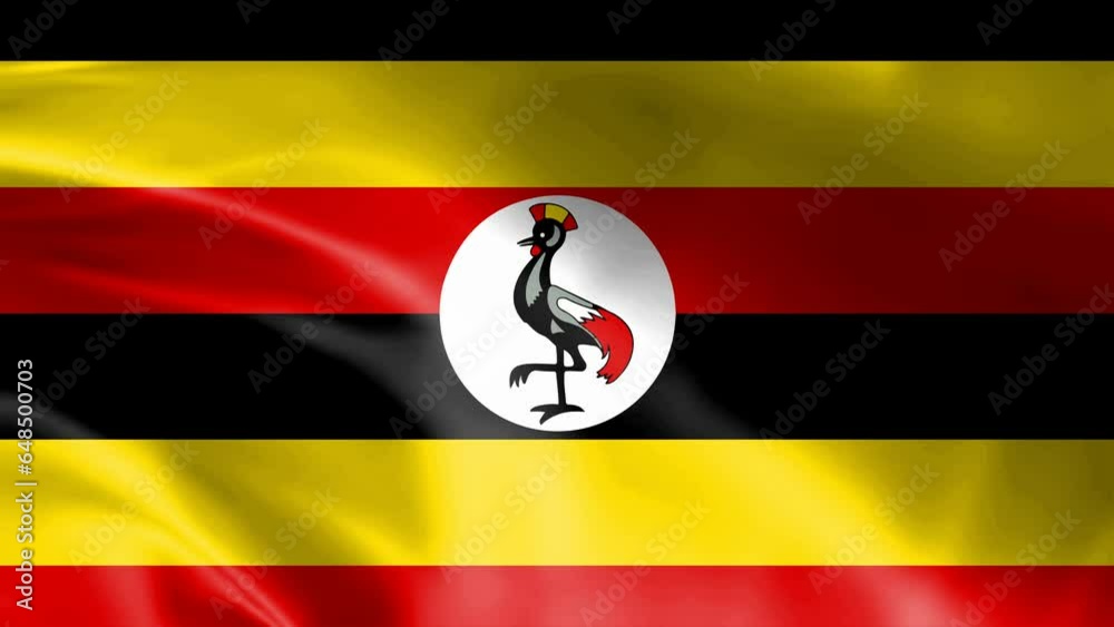 Uganda flag is waving 3D animation. Uganda flag waving in the wind ...