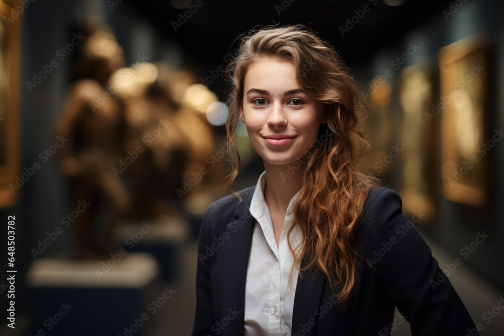 Beautiful Young European Woman Curator. Сoncept Young Female Curators ...