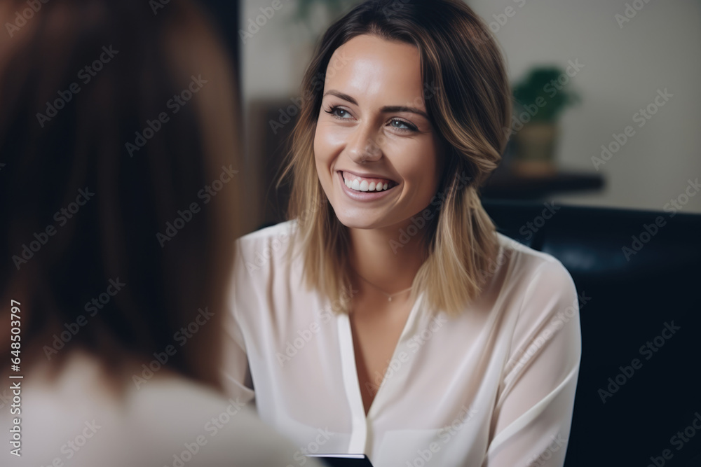 Beautiful Young European Woman Counselor. Сoncept Reasons To Seek ...