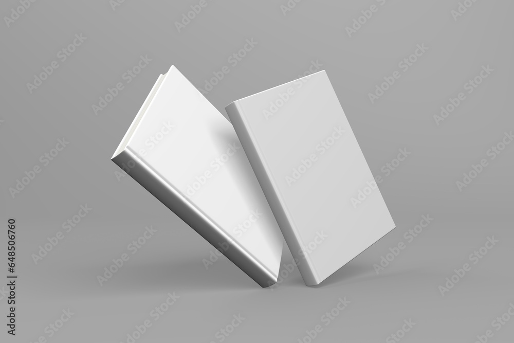 Realistic 3D book mockup illustration with 2 hard covers. Book model ...