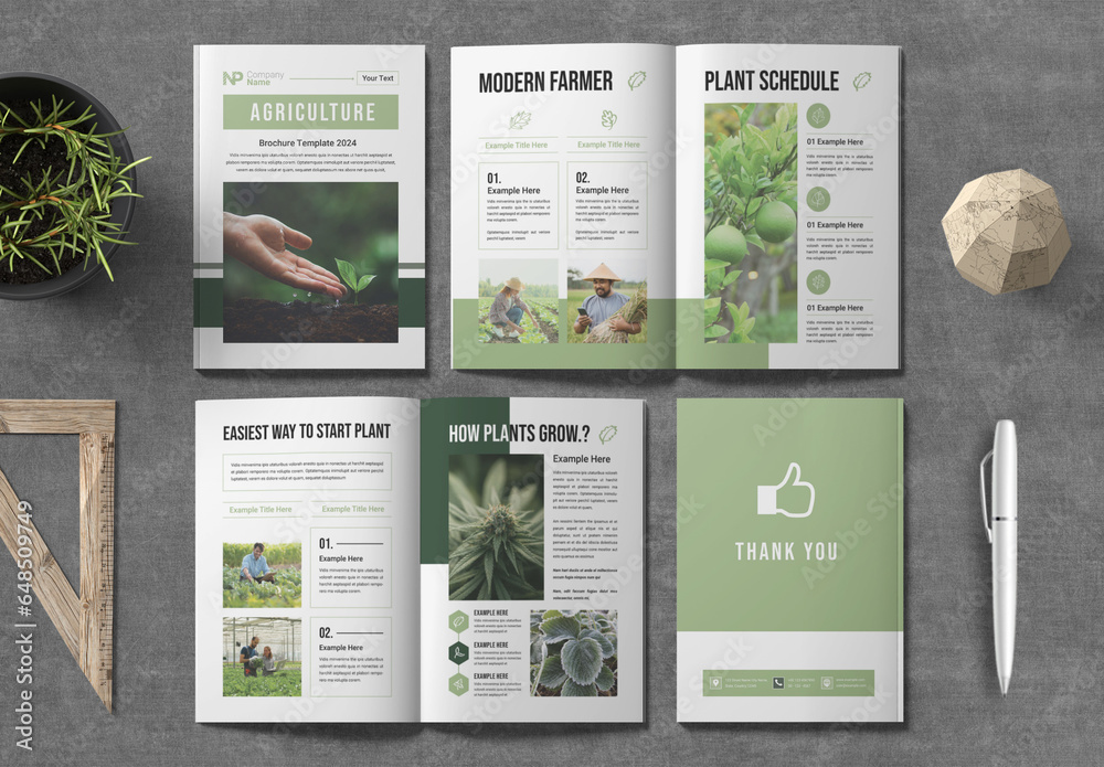 Agriculture Brochure Layout Stock Template | Adobe Stock