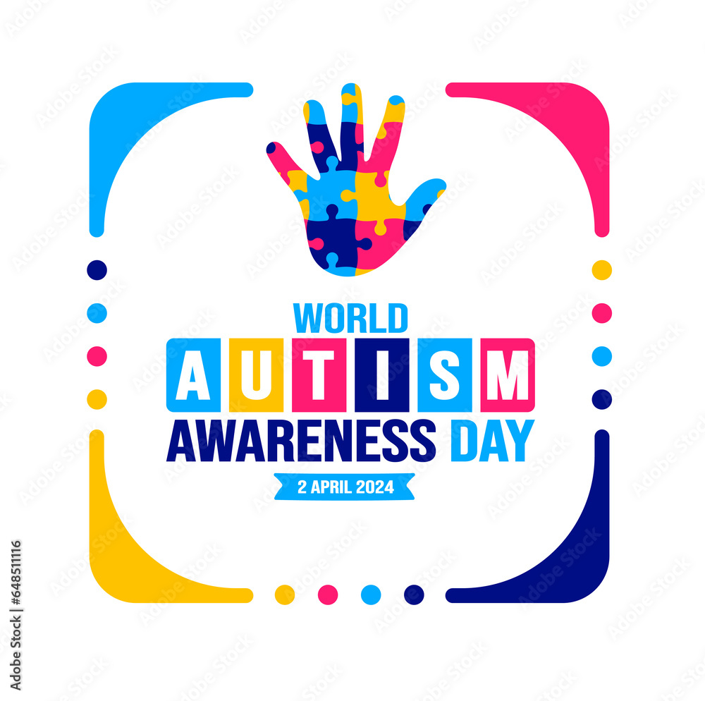 World autism awareness day typography transparent Png deisgn template ...