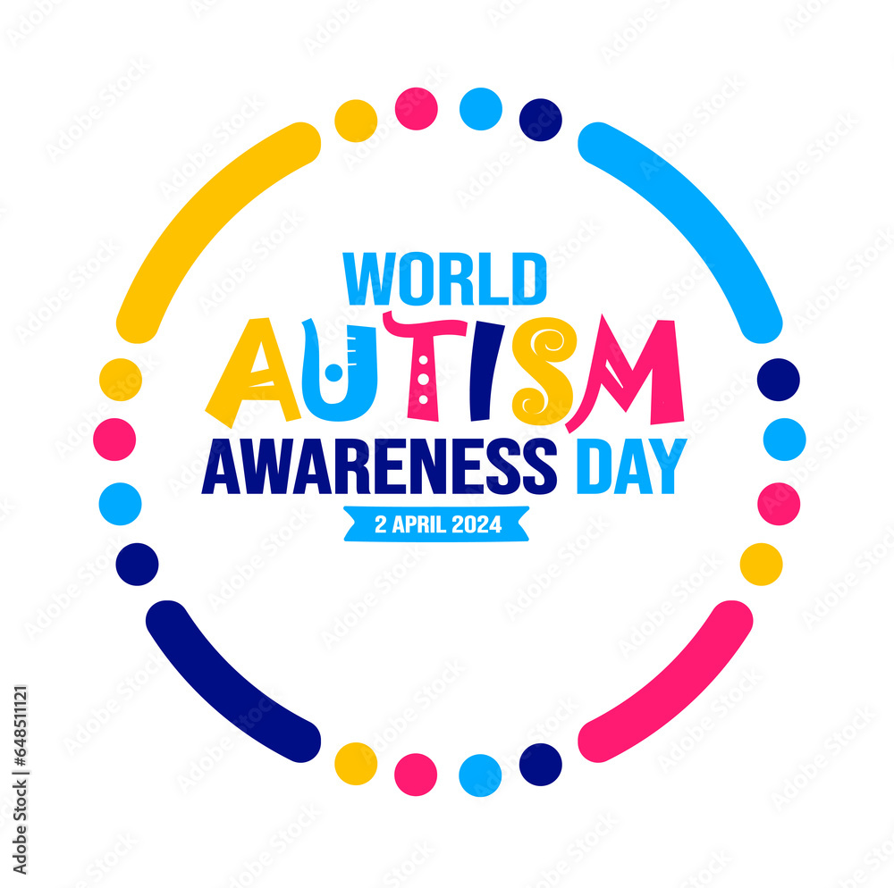 World autism awareness day typography transparent Png deisgn template ...