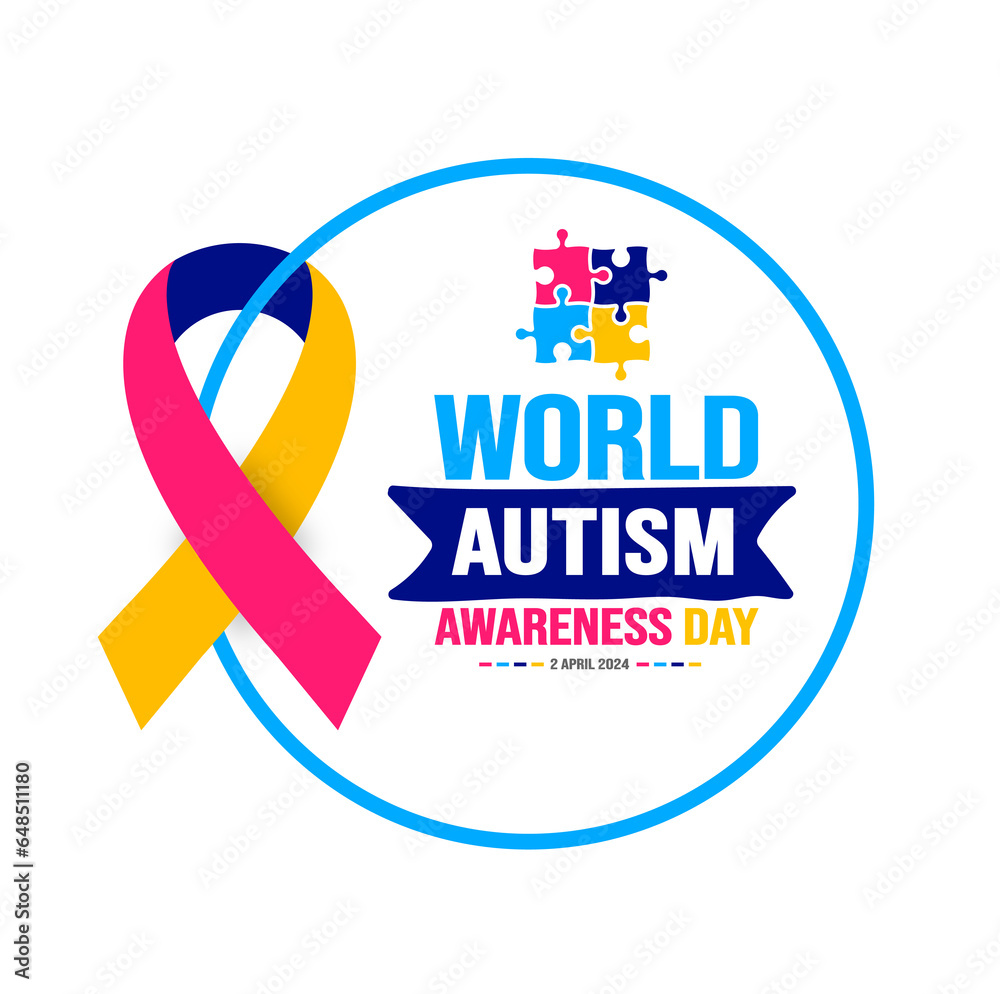 World autism awareness day typography transparent Png deisgn template ...