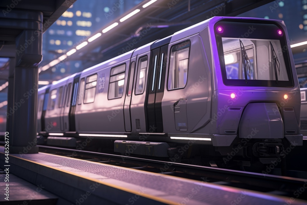 Modern subway train underground transportation public transit clean ...