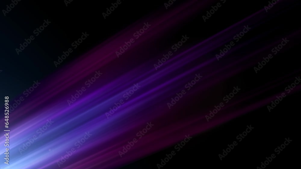 Blue And Violet Beams Of Bright Laser Light Shining On Black Background