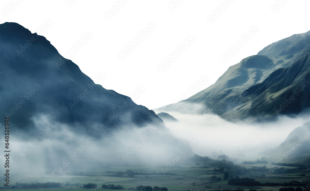 transparent PNG. mysterious fog covering a range of mountains. alien ...