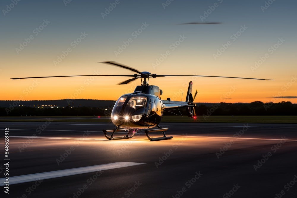 Luxury luxurious business helicopter private heli chopper on landing ...