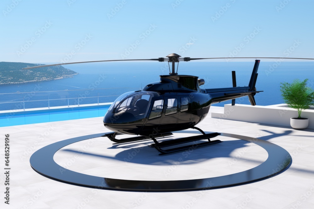 Luxury luxurious business helicopter private heli chopper on landing ...