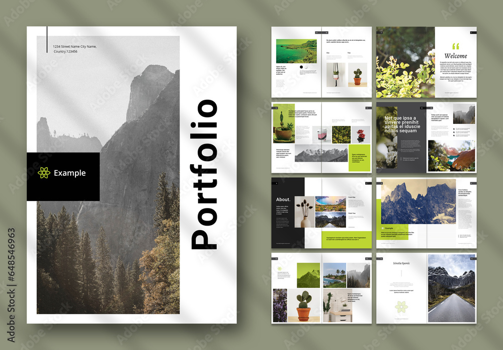Green Magazine Layout Stock Template | Adobe Stock