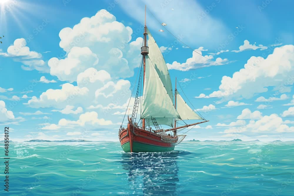 Vidéo Stock sailing boats and yatcht in turquoise water background in ...