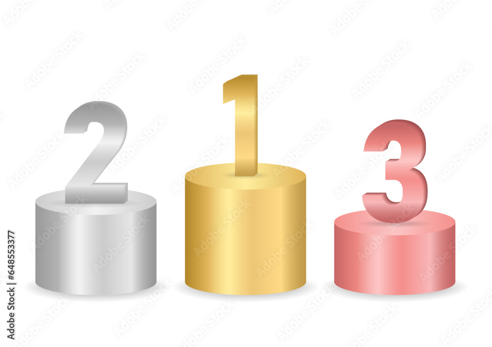 Stage Podium or Award Winners Podium with Ranking for First, Second and ...