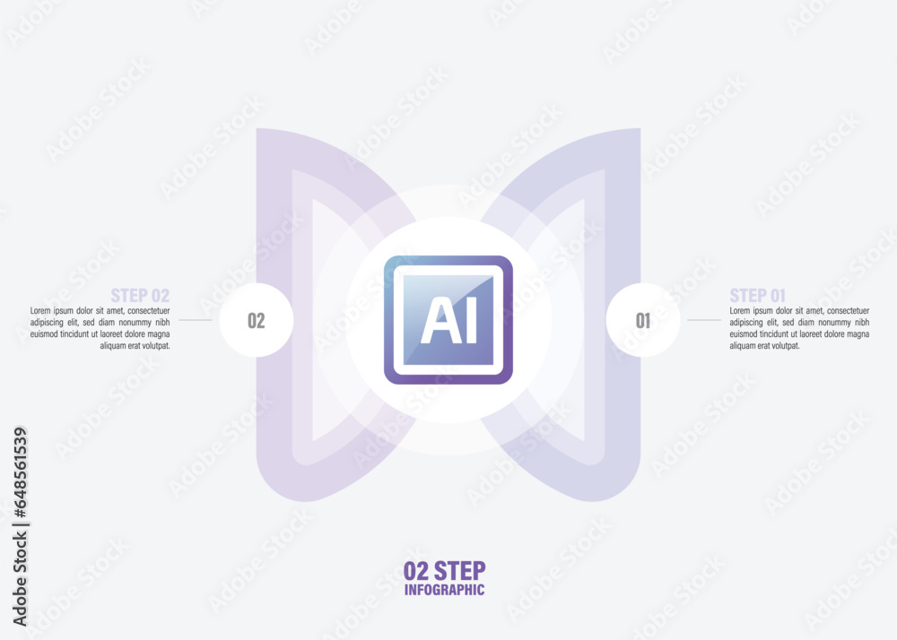 Vetor de Artificial Intelligence Infographic 10, 8, 6, 4, 2 steps circle design. Machine ...