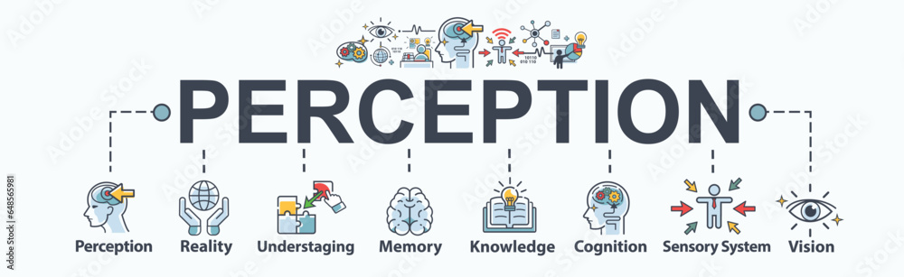 Perception banner web icon for perception, reality, under staging ...