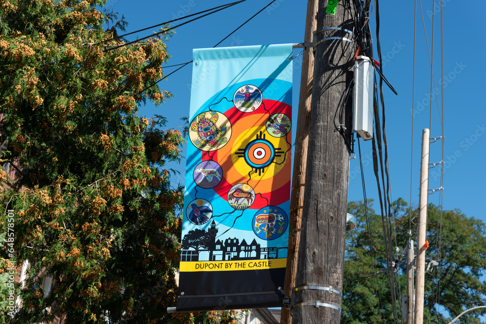 hydro pole banner featuring the work of Philip Cote sponsored by the ...