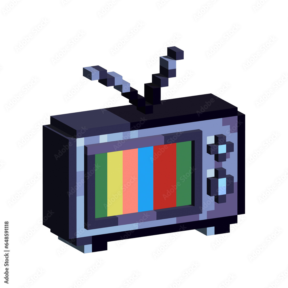 Isometric Pixel art 3d of monitor computer for items asset. simple 3d ...