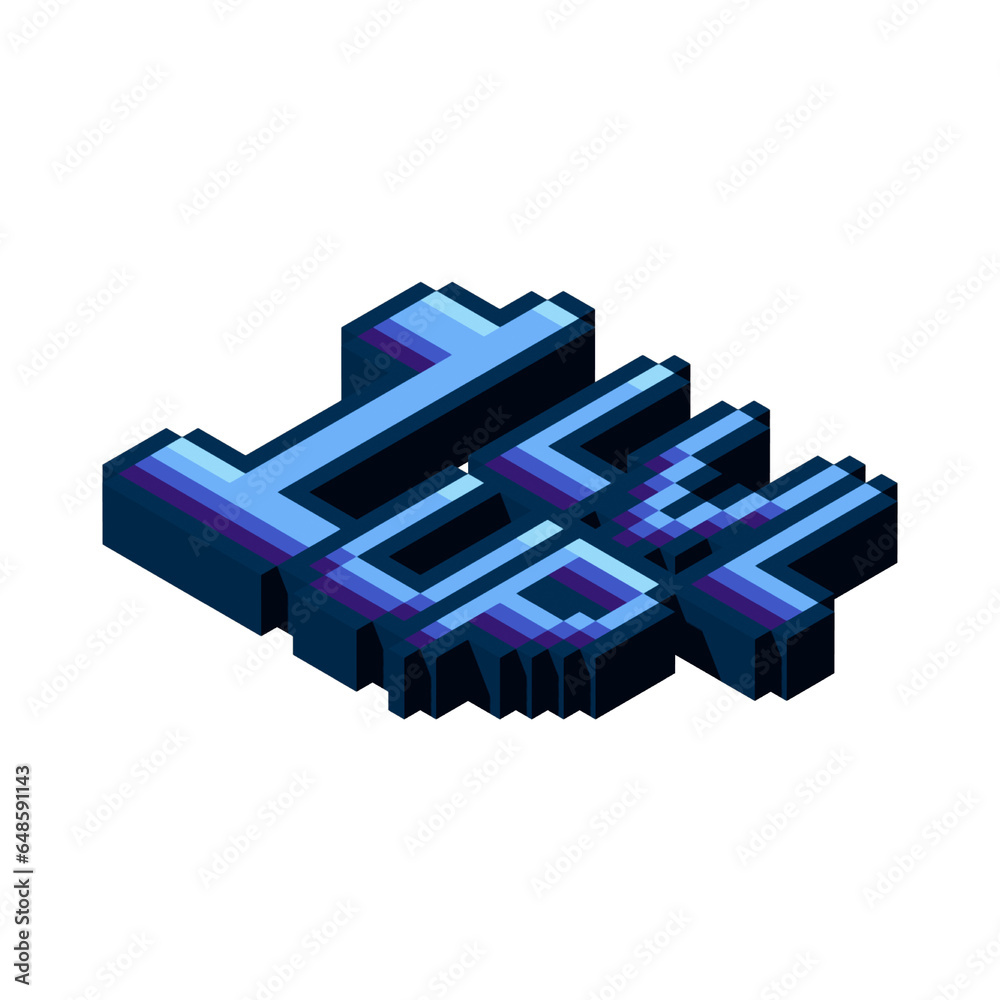 Isometric Pixel art 3d of level up bar for items asset. simple 3d of ...