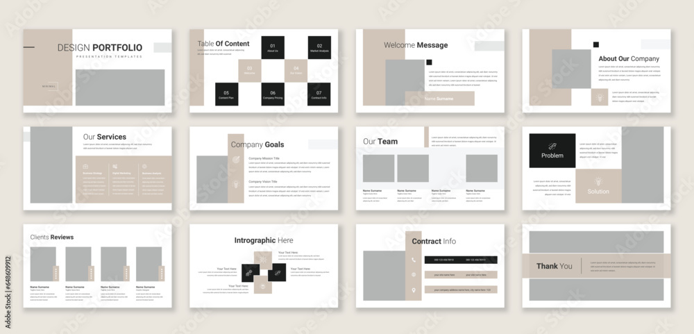Design Portfolio Presentation template, Used for modern Presentations ...