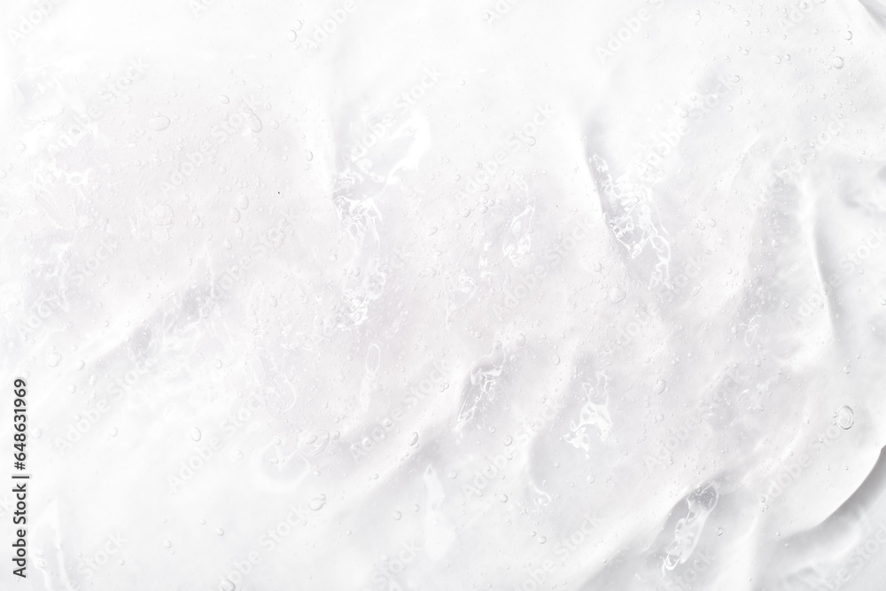 Cosmetic gel, serum transparent sample. Liquid cream with bubble ...