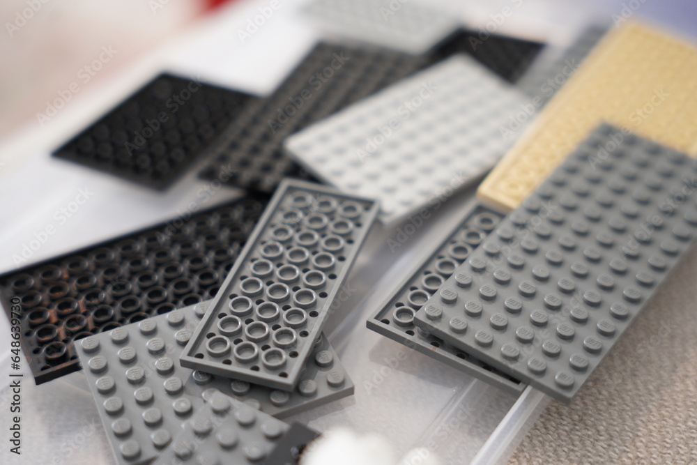 legos big peaces. some big lego peaces onlyneutral colors. Stock Photo ...