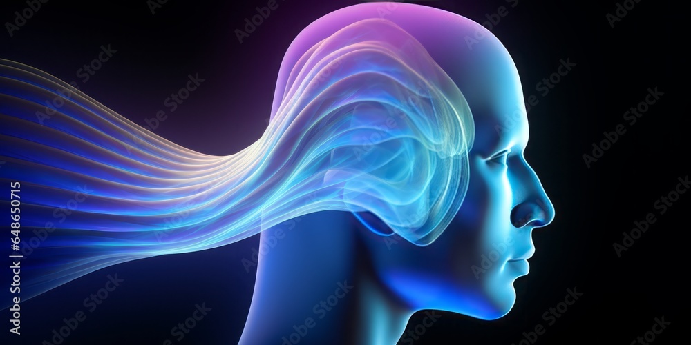 Human Ear Surrounded by Sound Waves, Representing Hearing, Listening ...