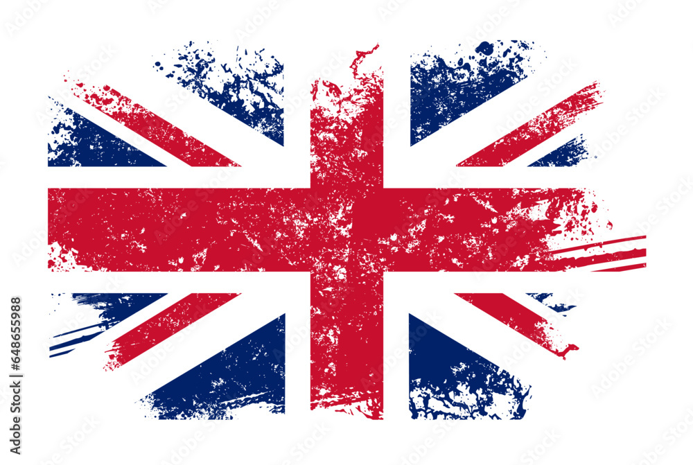 UK flag, british flag with grunge effect, destruction effect, union ...