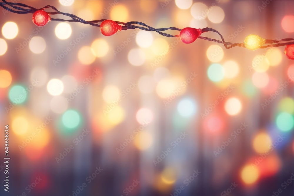 Christmas Lights on Vibrant, Bokeh Backdrop, Background with Copy Space ...