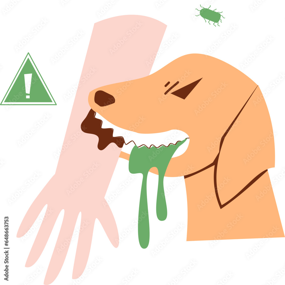 World rabies day Illustration, rabies dog clipart, sick dog, dog bite ...