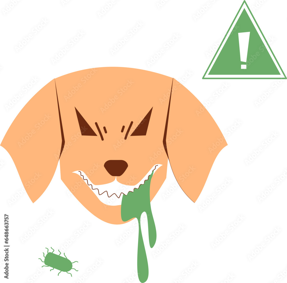 World rabies day Illustration, rabies dog clipart, sick dog, dog bite ...