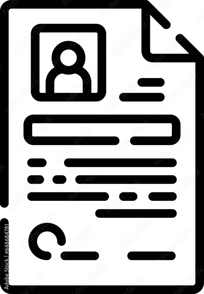 Curriculum Vitae icon, Resume symbol, CV illustration, CV emblem ...