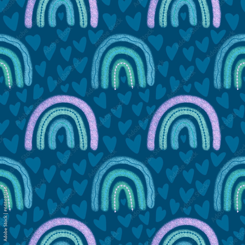 Cartoon kids seamless rainbow pattern for wrapping paper and fabrics ...