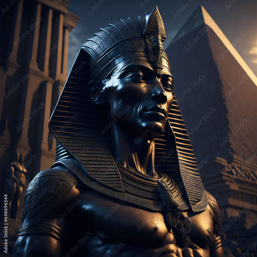 Egyptian god of pharaohs. Ancient Egyptian mythology. 3d rendering ...