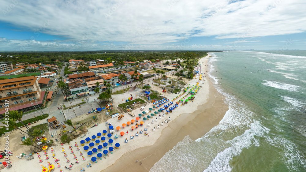 Imagem panorâmica aérea da Praia do Francês, localizada em Marechal ...