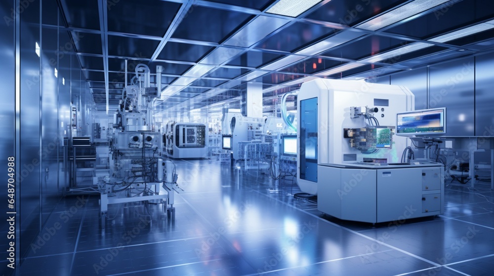 a semiconductor cleanroom, where the most advanced microchips are ...