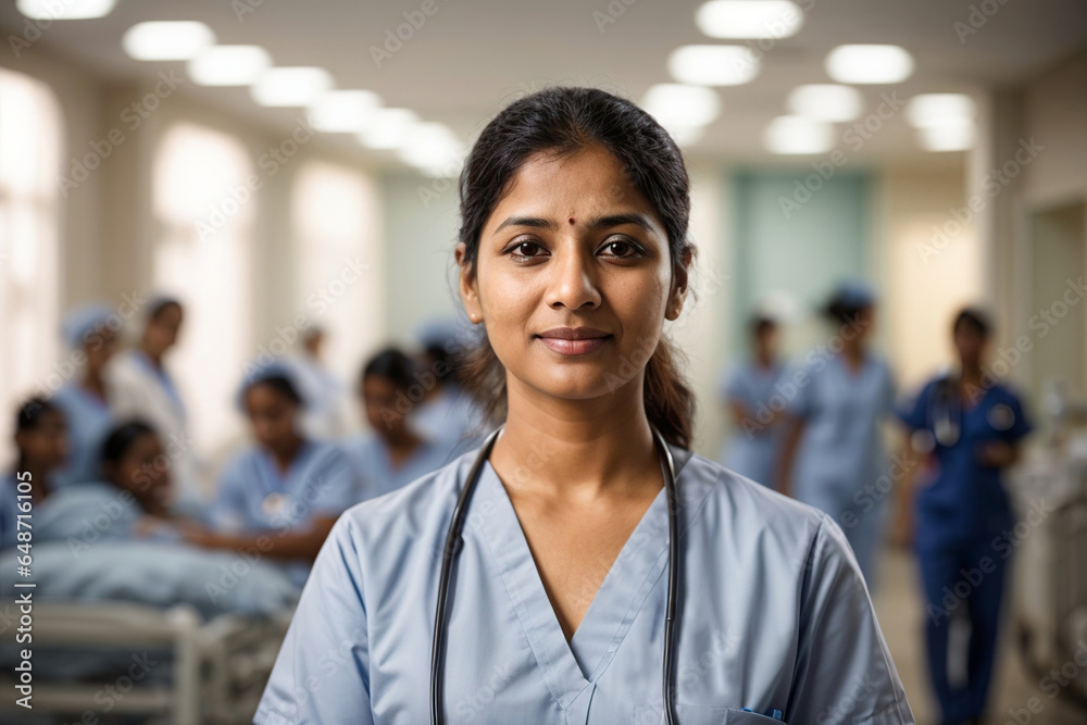 Indian female nurse dedicated to excellence in a positive healthcare ...