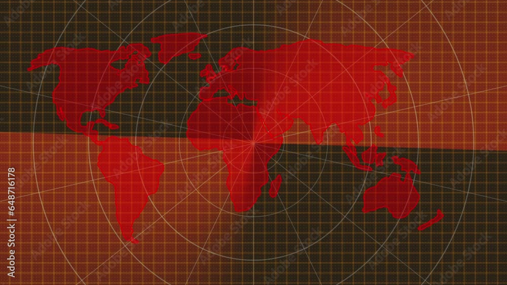 Digital technology scanning earth map animation. colorful earth map ...