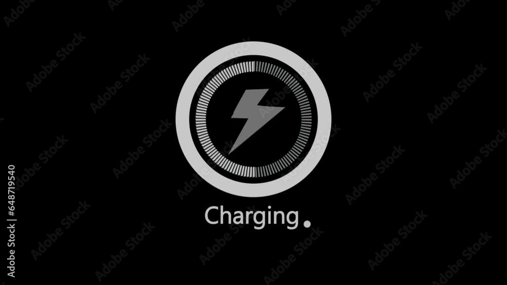 Colorful animation charging progress bar loading animation on black ...