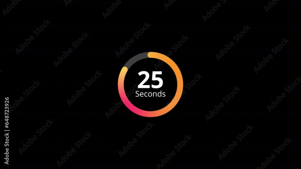Circle countdown timer 30 seconds animation from 30 to 0 seconds, 30 ...