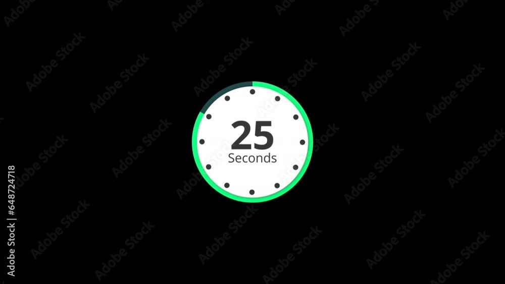 Circle countdown timer 30 seconds animation from 30 to 0 seconds, 30 ...