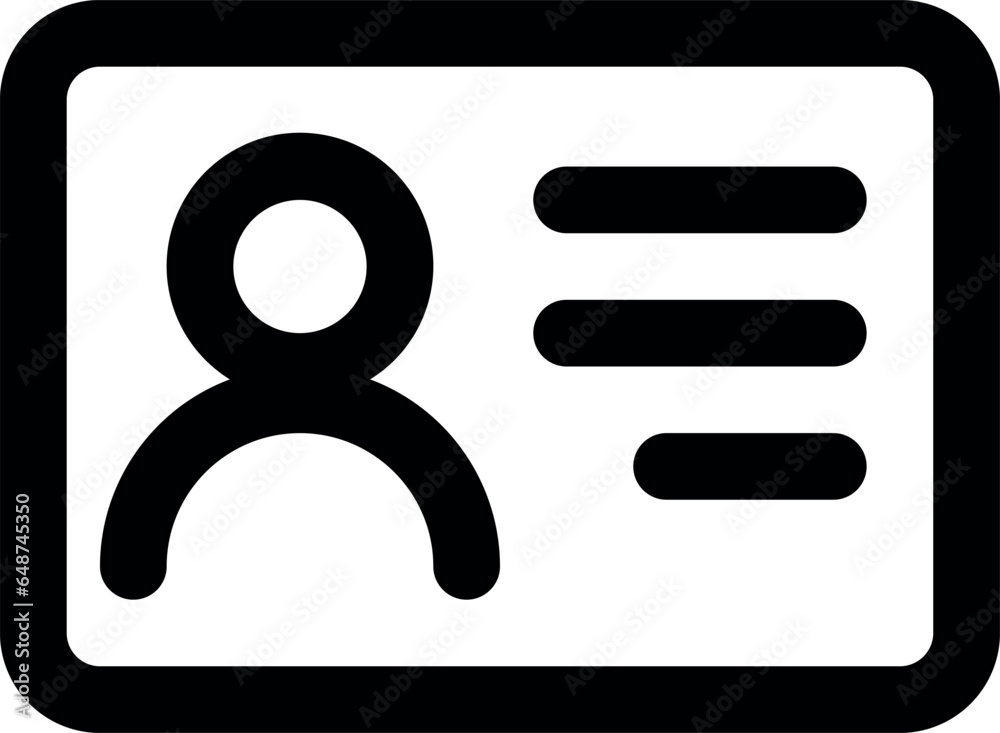 Vetor de ID card icon, Identification symbol, ID card illustration, ID ...