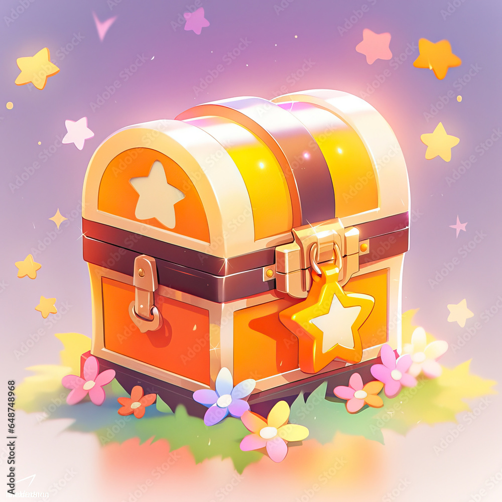 Magical Treasure Chest in Dreamy Surroundings,treasure chest with gold ...