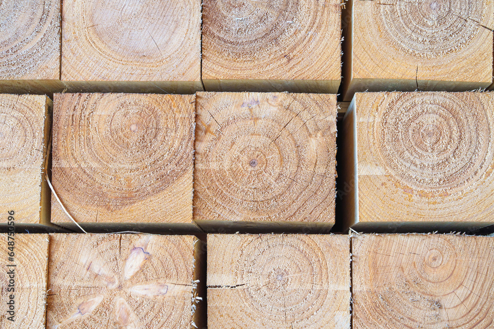 Stock of Stacked timber wood construction in the warehouse in industry ...